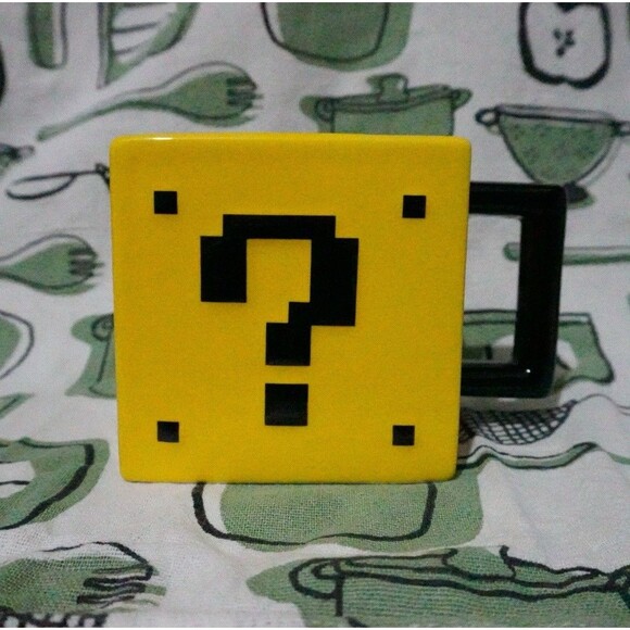 Thinkgeek | Dining | Super Mario Brothers Unique Yellow Cube With A ...